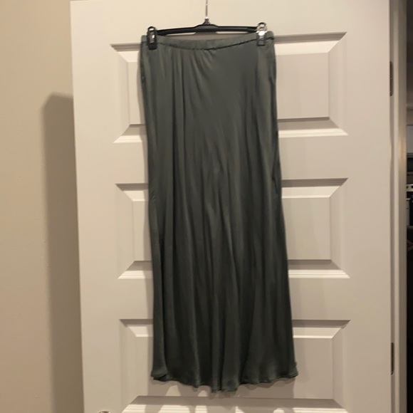 Skirts | Green Sheen Maxi Skirt | Poshmark